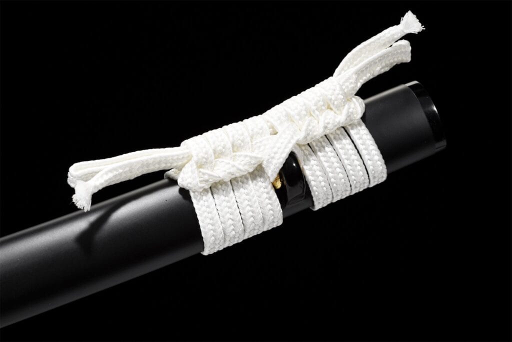 Black Katana With White Rope | Steel T10 | 104cm Length